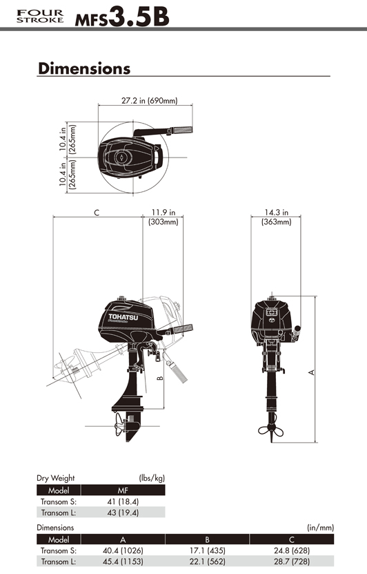 3.5 HP Tohatsu 4-stroke – Central Outboard Services